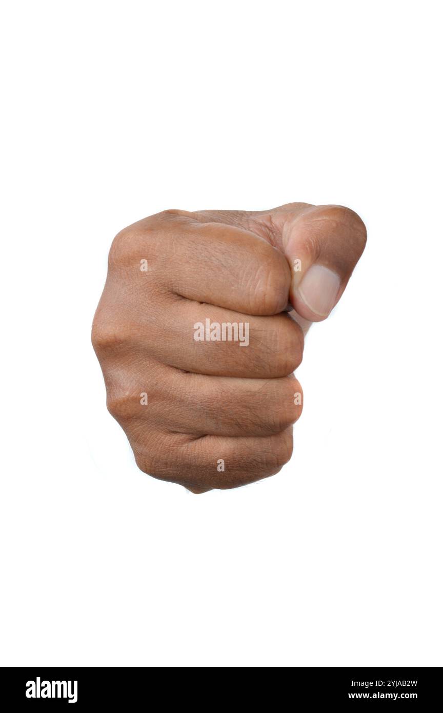 fist facing the front isolated on white background Stock Photo - Alamy