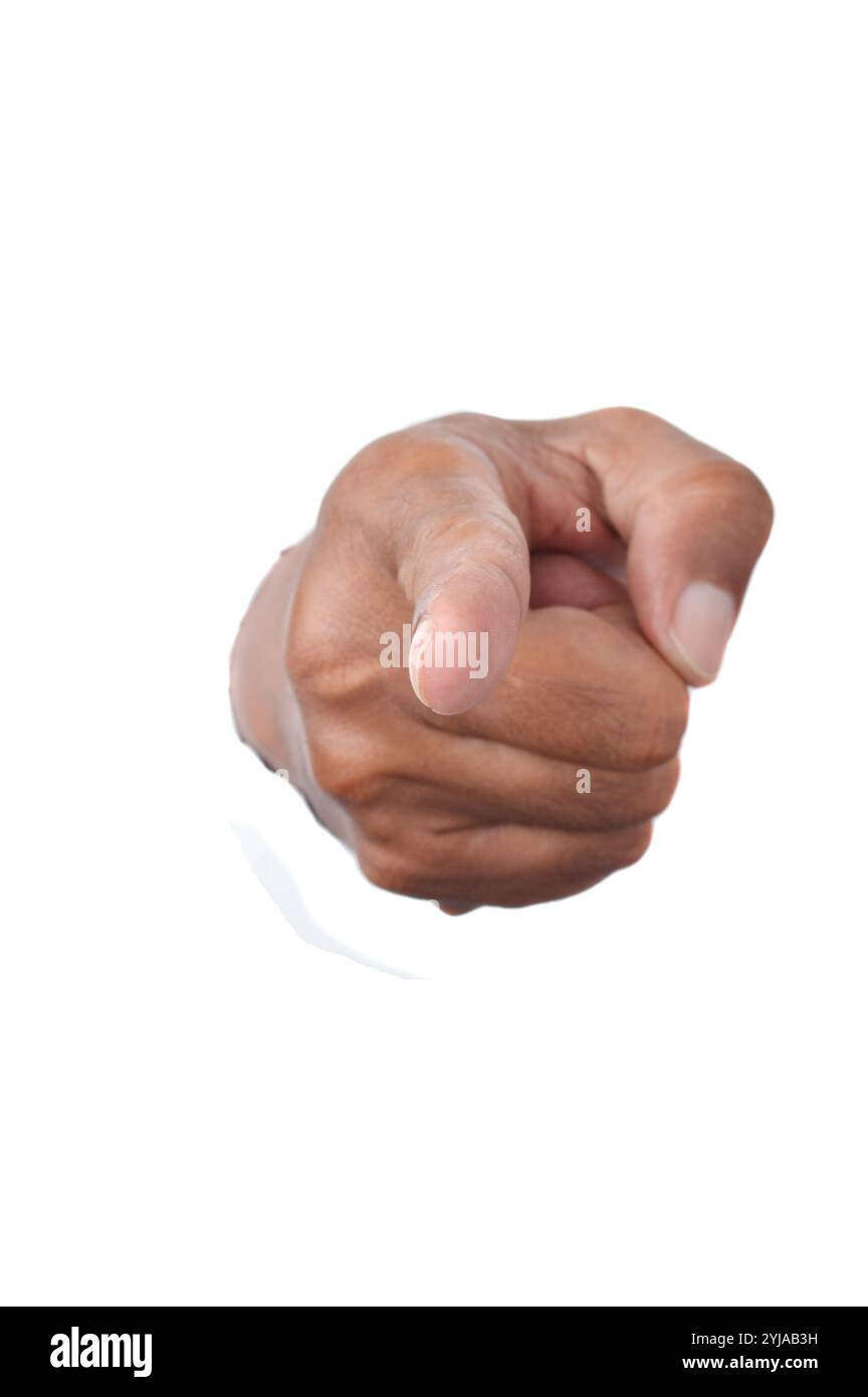 hand pointing on white background Stock Photo - Alamy