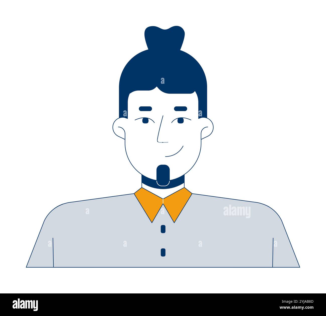 Cheerful caucasian male corporate worker portrait 2D cartoon character ...
