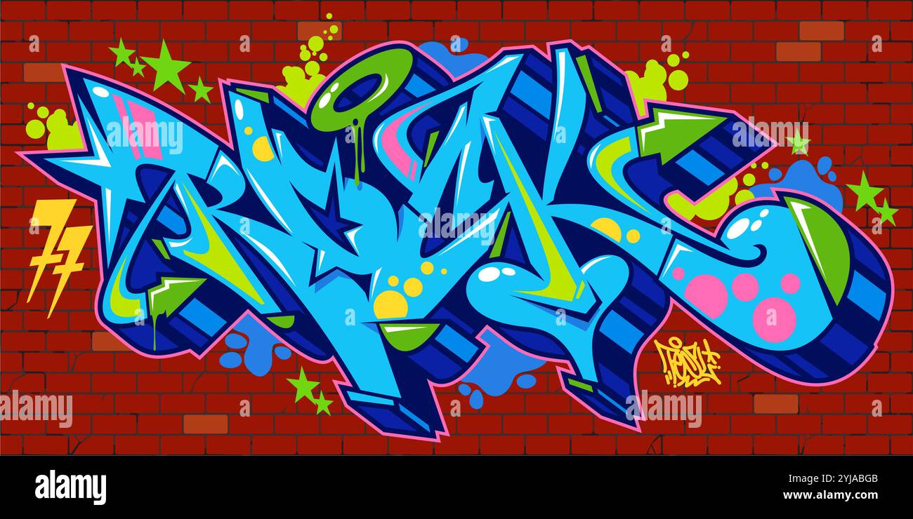 Urban Hip Hop Abstract Word Rock Graffiti Style Font Lettering Vector ...