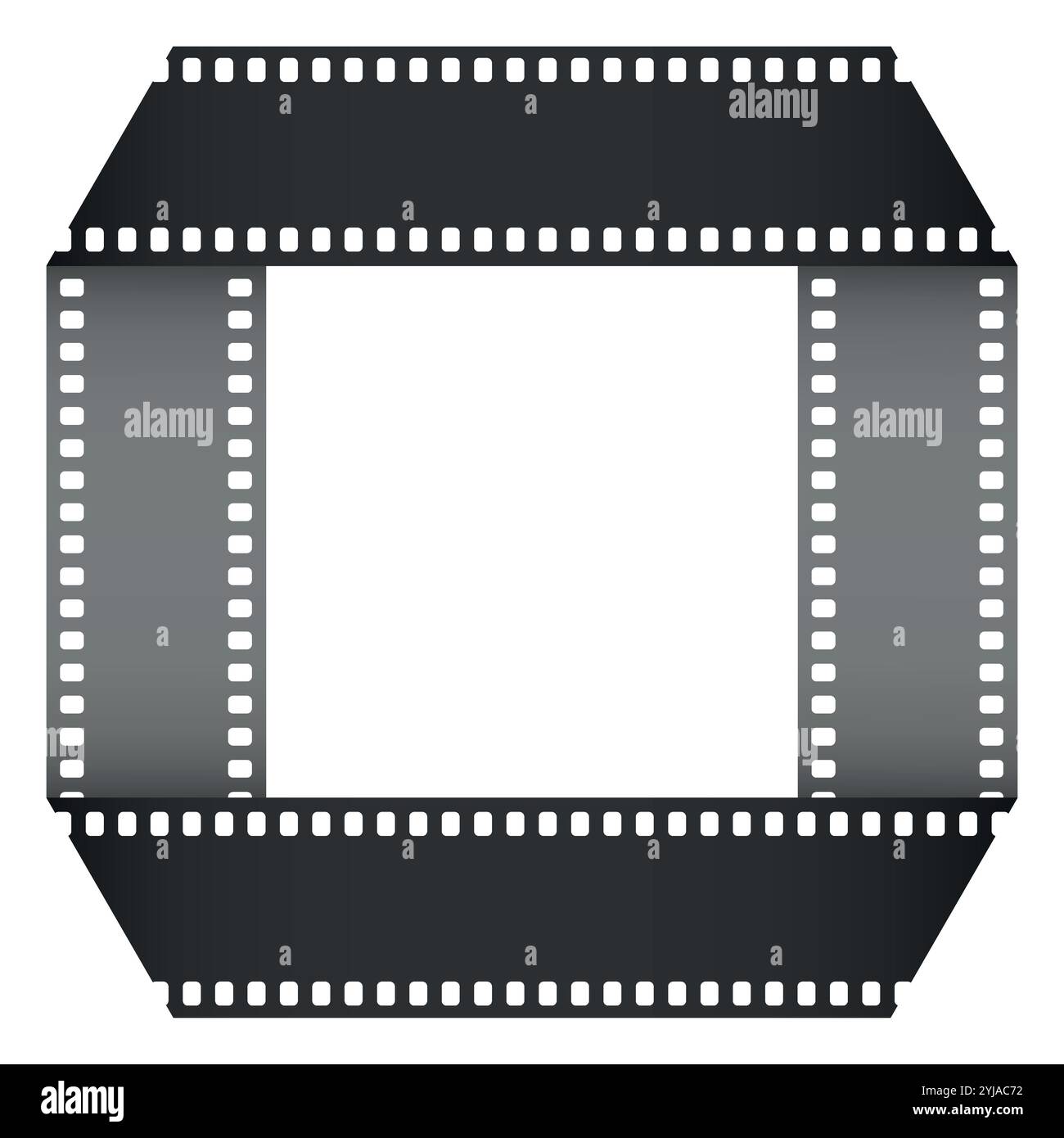 Folded film strip frame isolated on white background. Vector ...