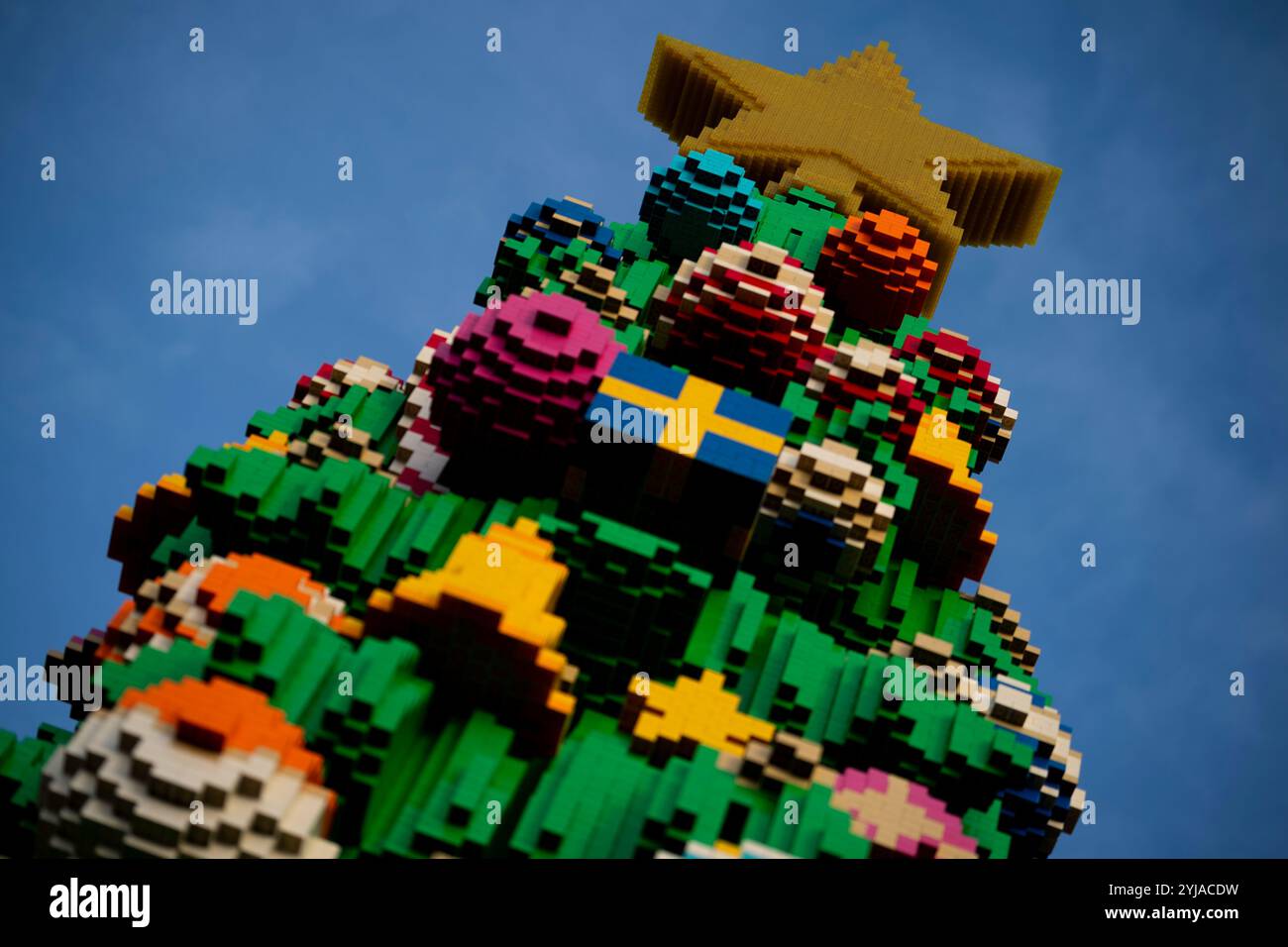 Details of the tree as modelmakers put the finishing touches to a 33ft ...