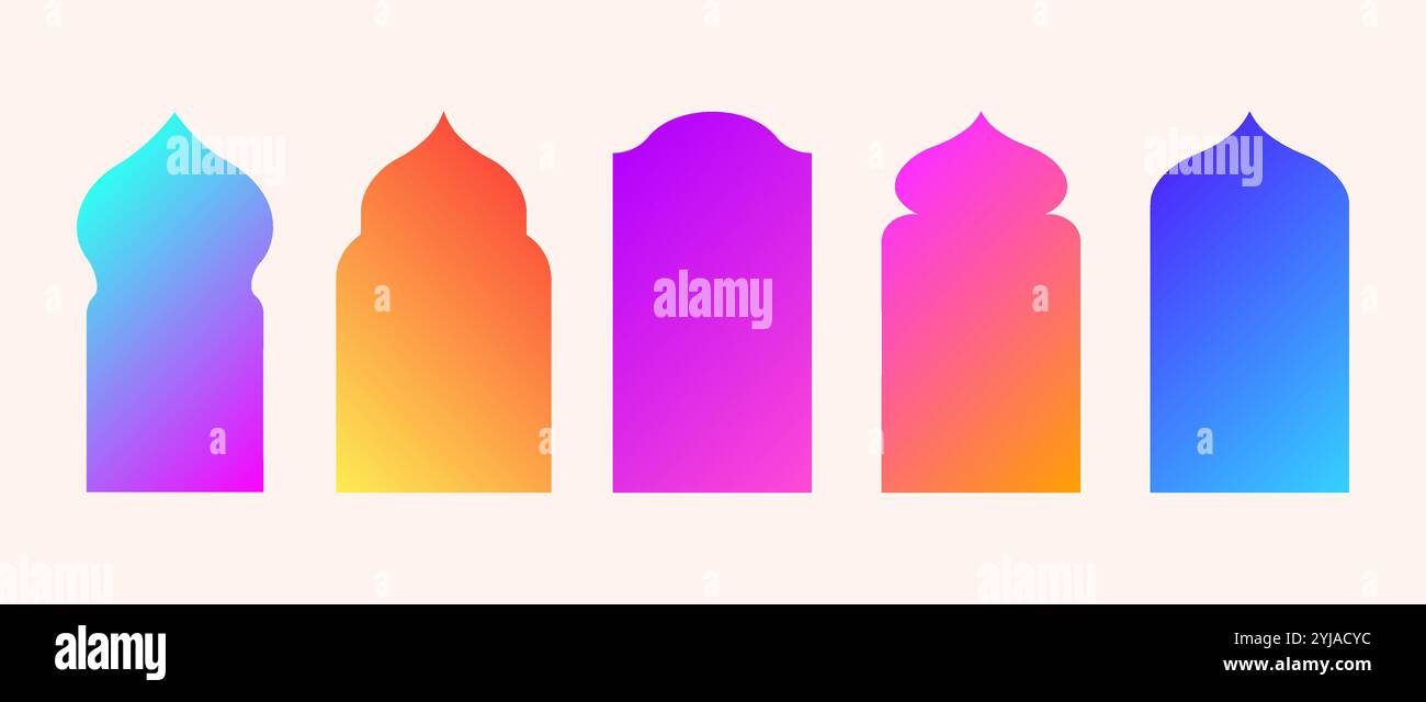 Shape Islamic Door. Ramadan Kareem frames collection. Eid Mubarak ...