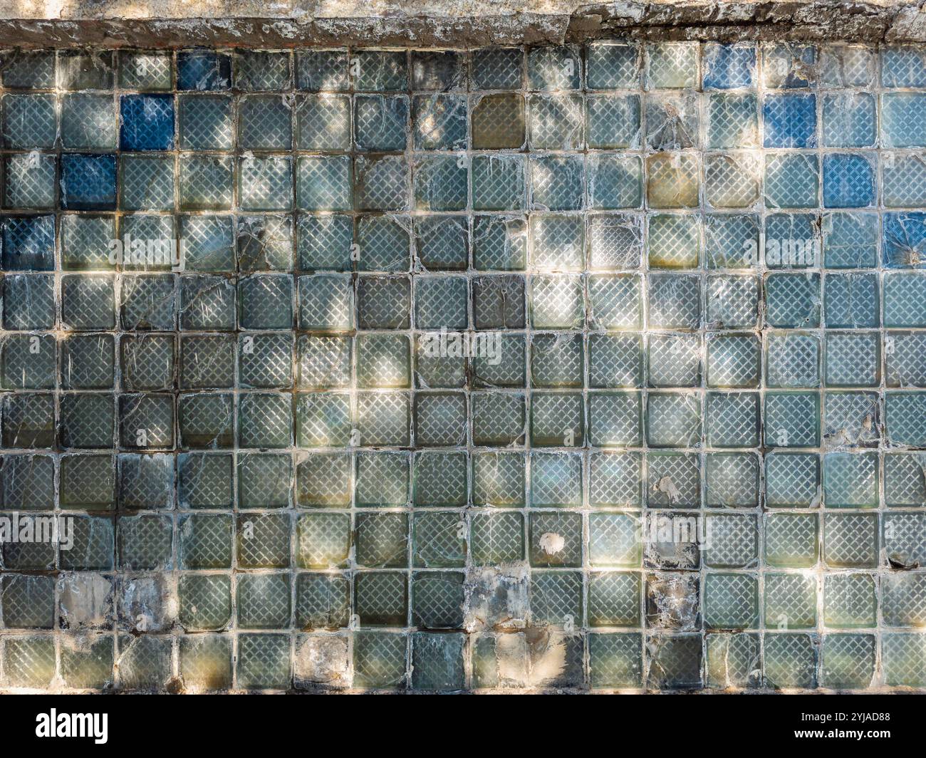 Old glass block wall texture, frosted glass brick wall background Stock ...