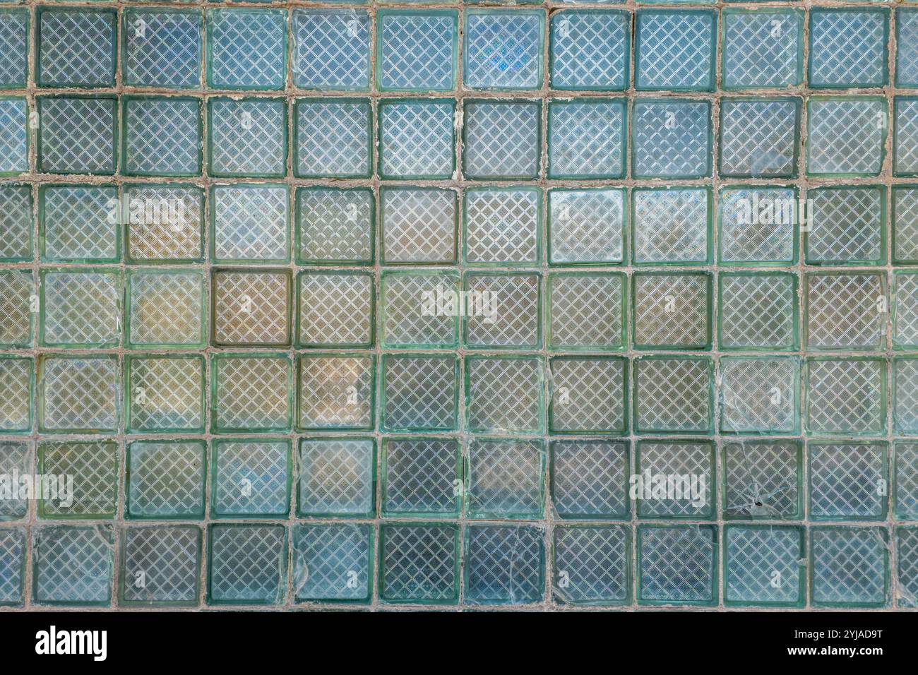 Old glass block wall texture, frosted glass brick wall background Stock ...
