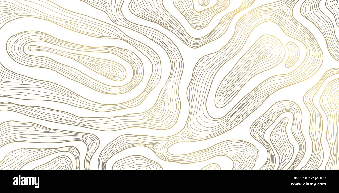 Vector line vector wavy pattern, topography graphic contour gold ...