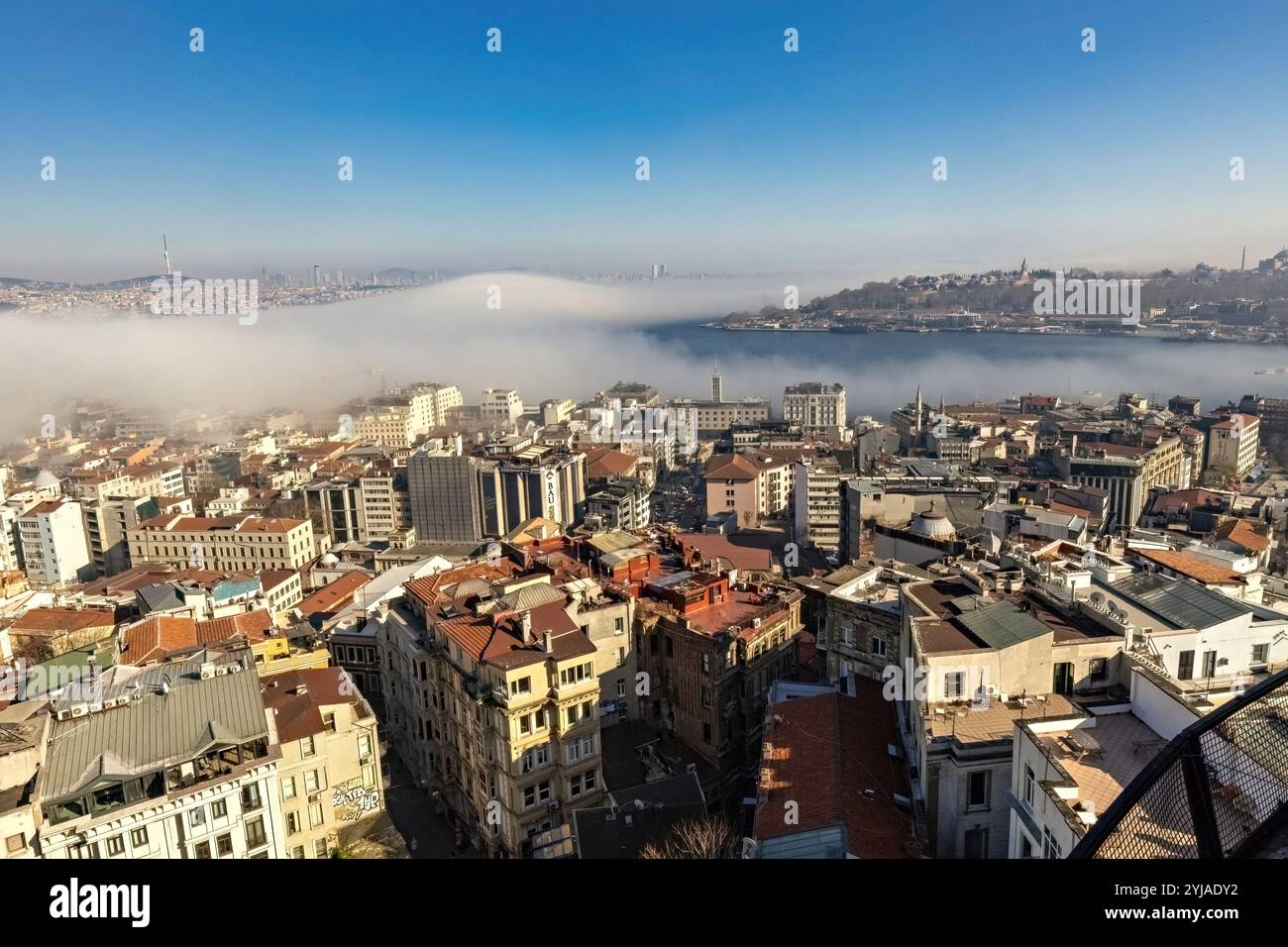 Aerial view of Istanbul from Galata tower, Istanbul panorama from the ...