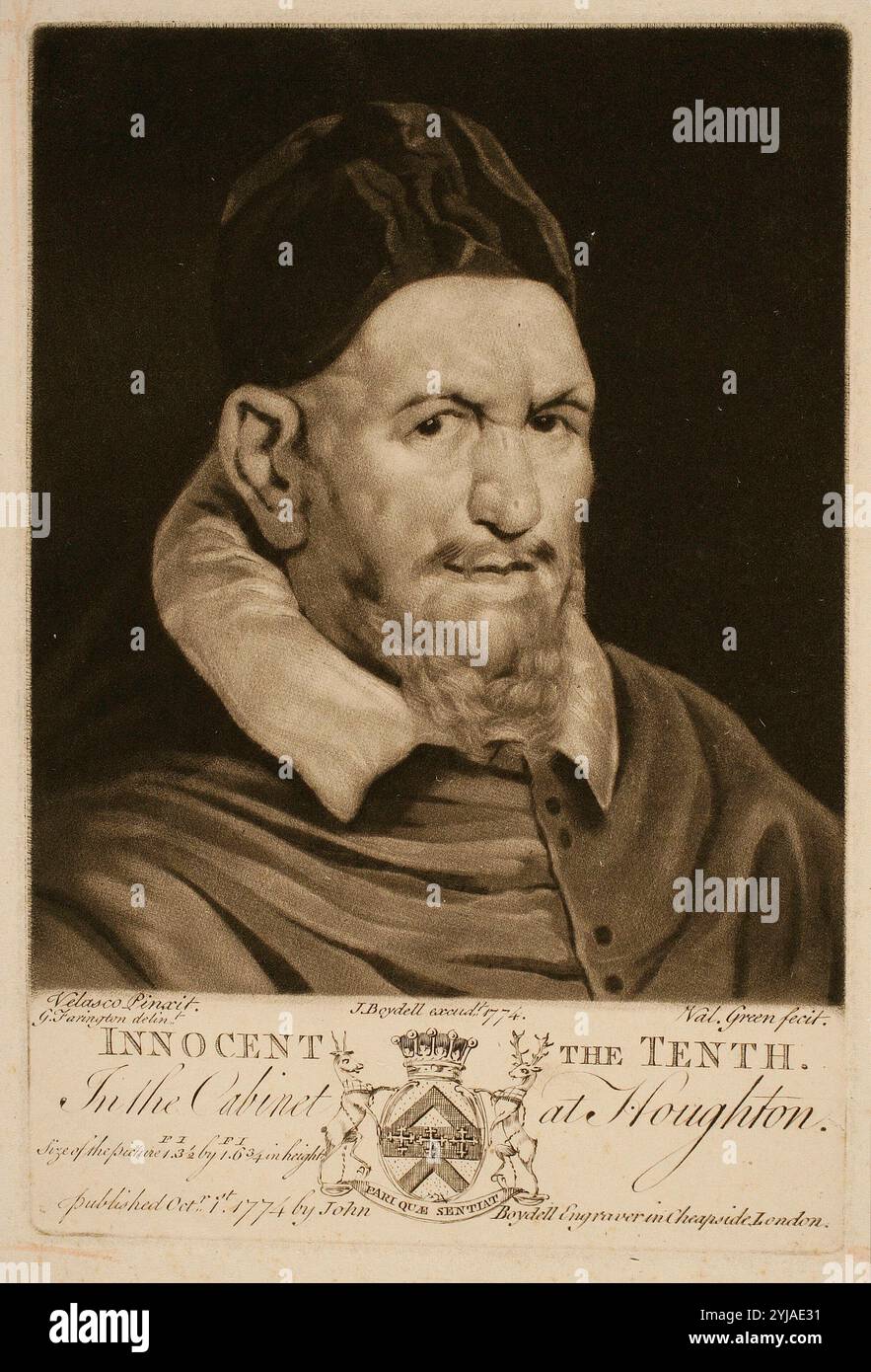 Valentine Green / 'Innocent X', 1774, British School, Paper, 225 mm x ...