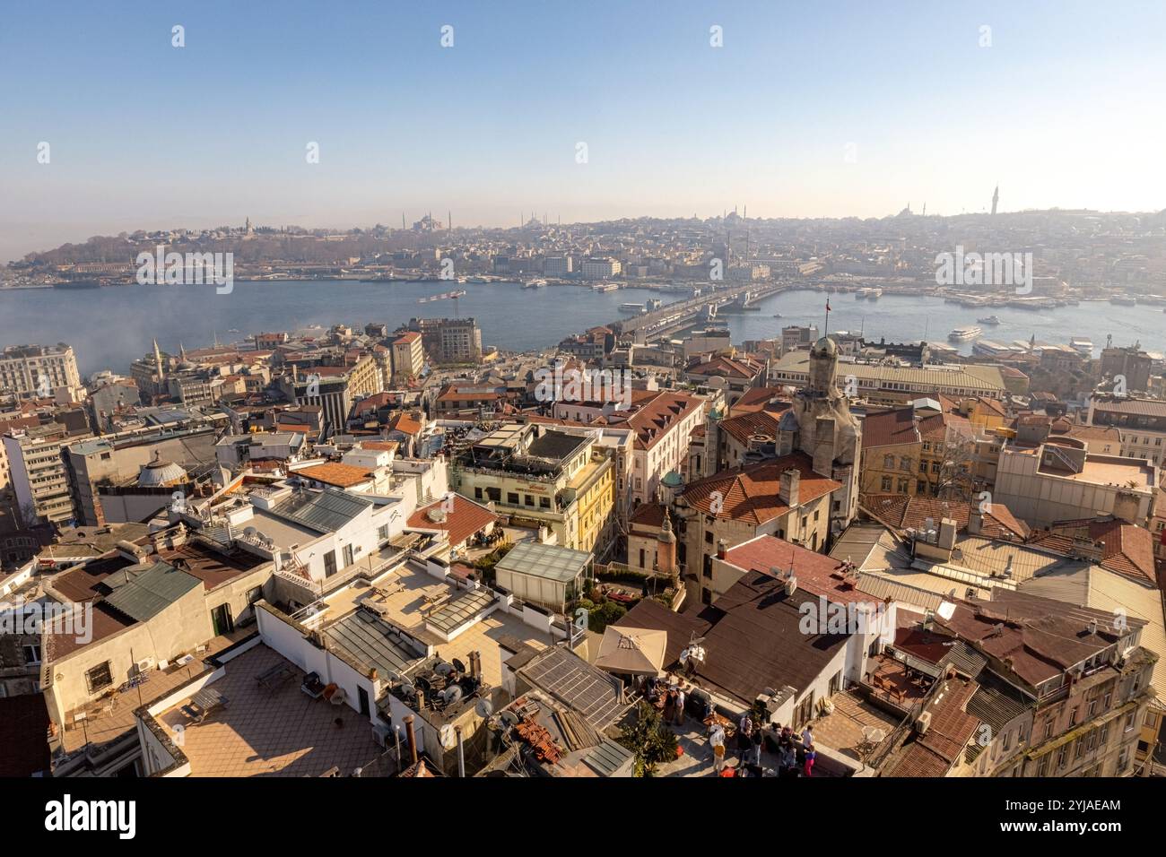 Aerial view of Istanbul from Galata tower, Istanbul panorama from the ...