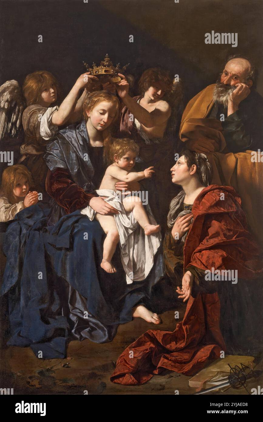 Bartolomeo Cavarozzi / 'The Holy Family with Santa Catalina', 1617-1619 ...