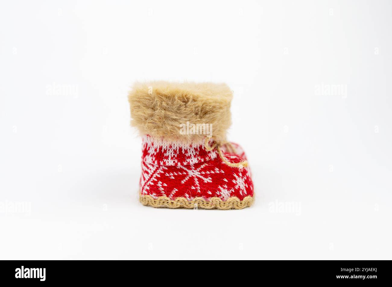 Red Nicholas Christmas boots isolated on white background. Winter boots ...