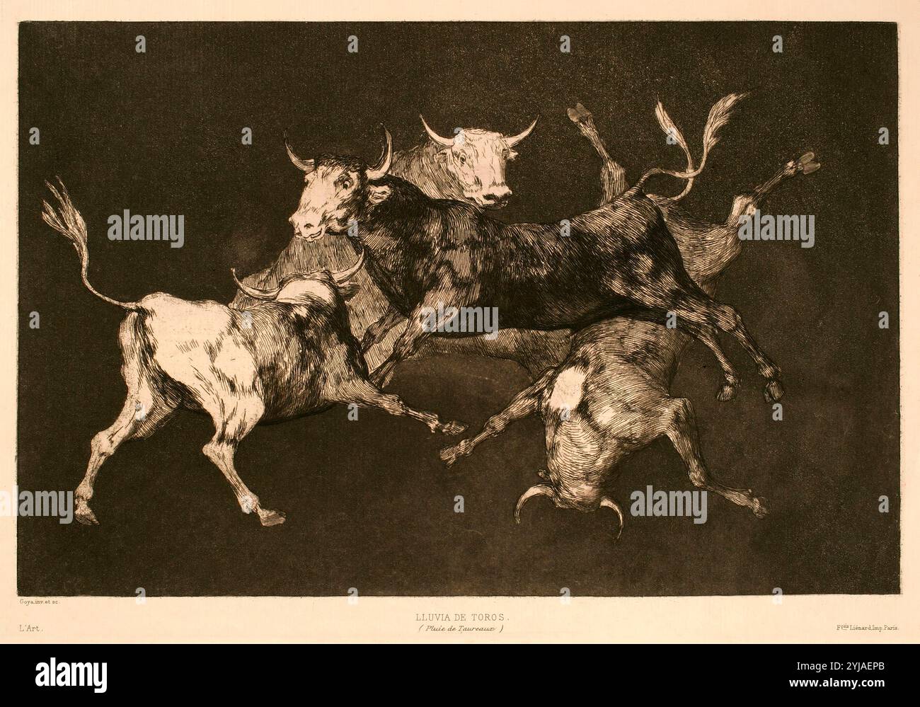 Francisco de Goya y Lucientes / 'Disparate de toritos. Lluvia de toros ...