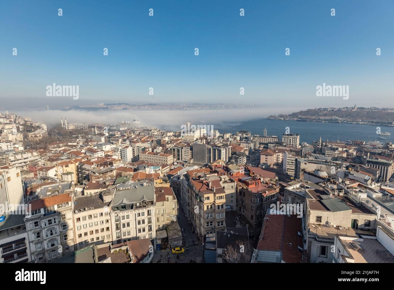 Aerial view of Istanbul from Galata tower, Istanbul panorama from the ...