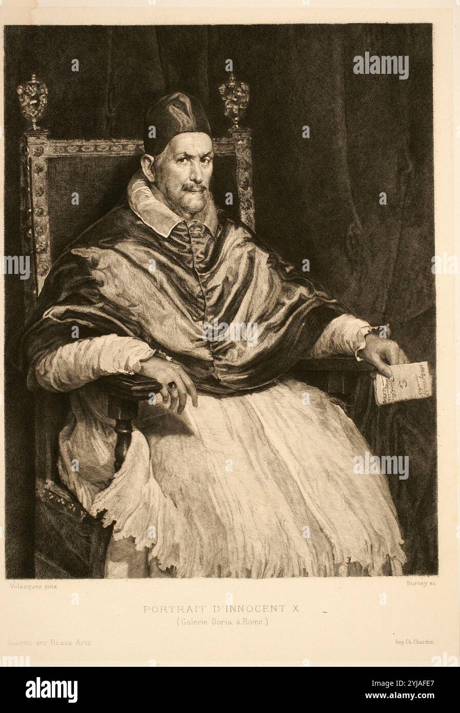 Burney / 'Pope Innocent X', 1884, British School, Etching on paper, 275 ...