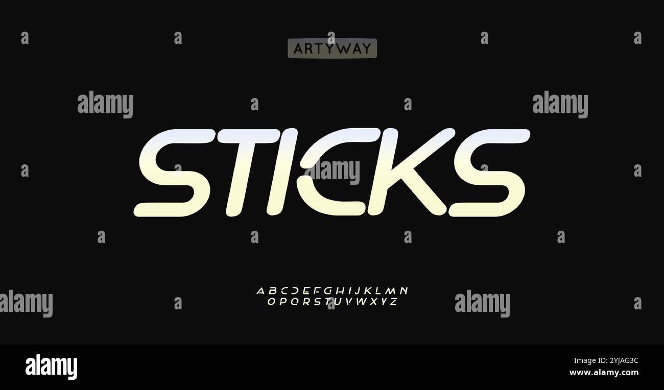Futuristic smooth alphabet, rounded slated sans serif letters, bold ...