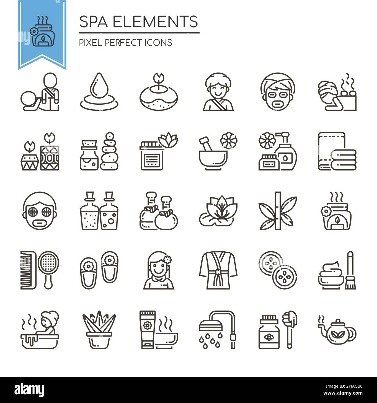 Bamboo spa icons hi-res stock photography and images - Alamy