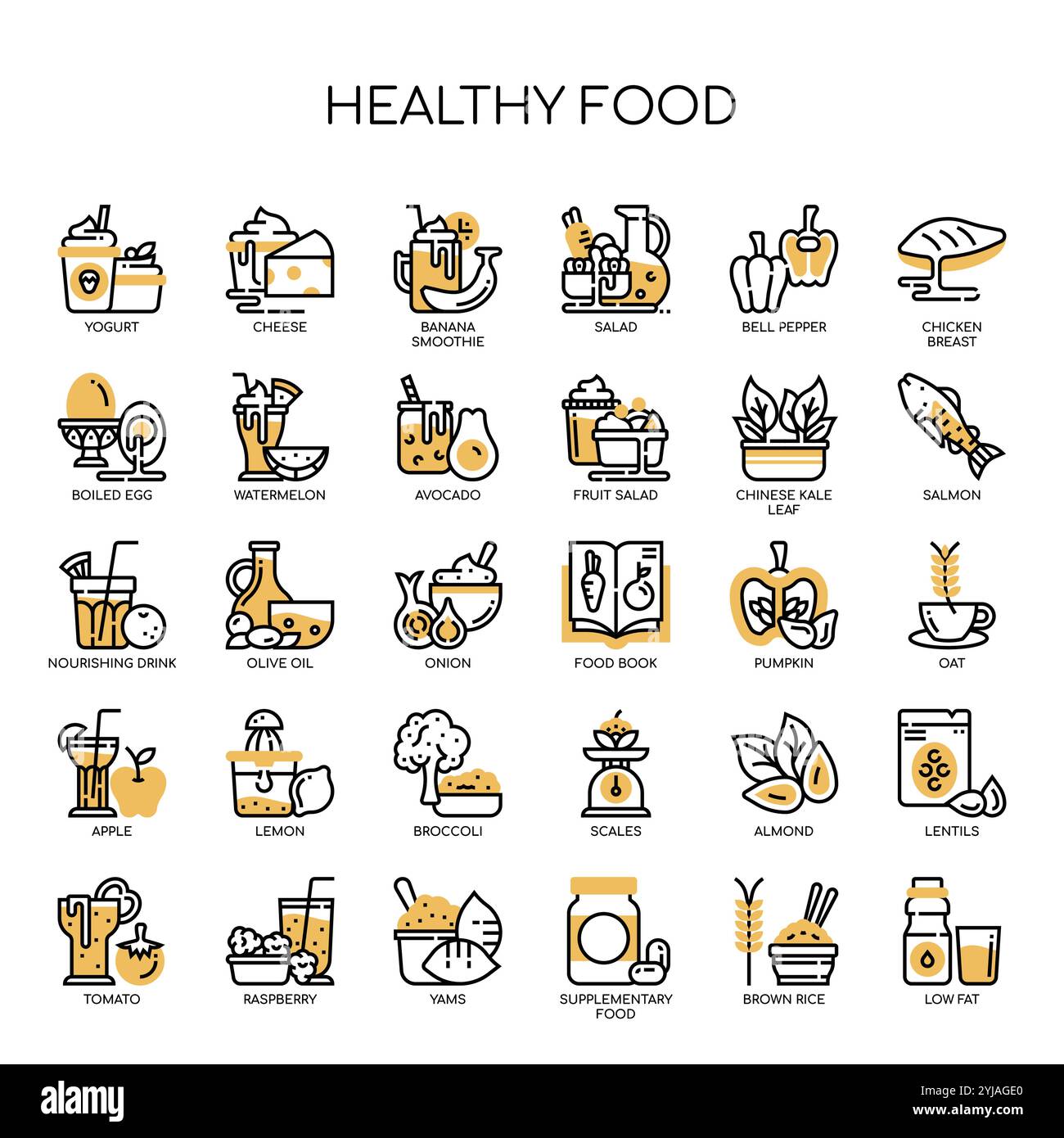 Healthy food icons simple hi-res stock photography and images - Alamy