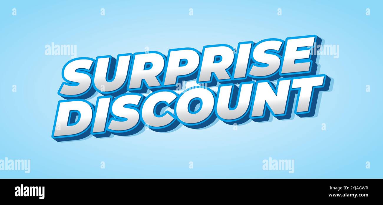 Surprise discount. Text effect design in 3D look for banner or website ...