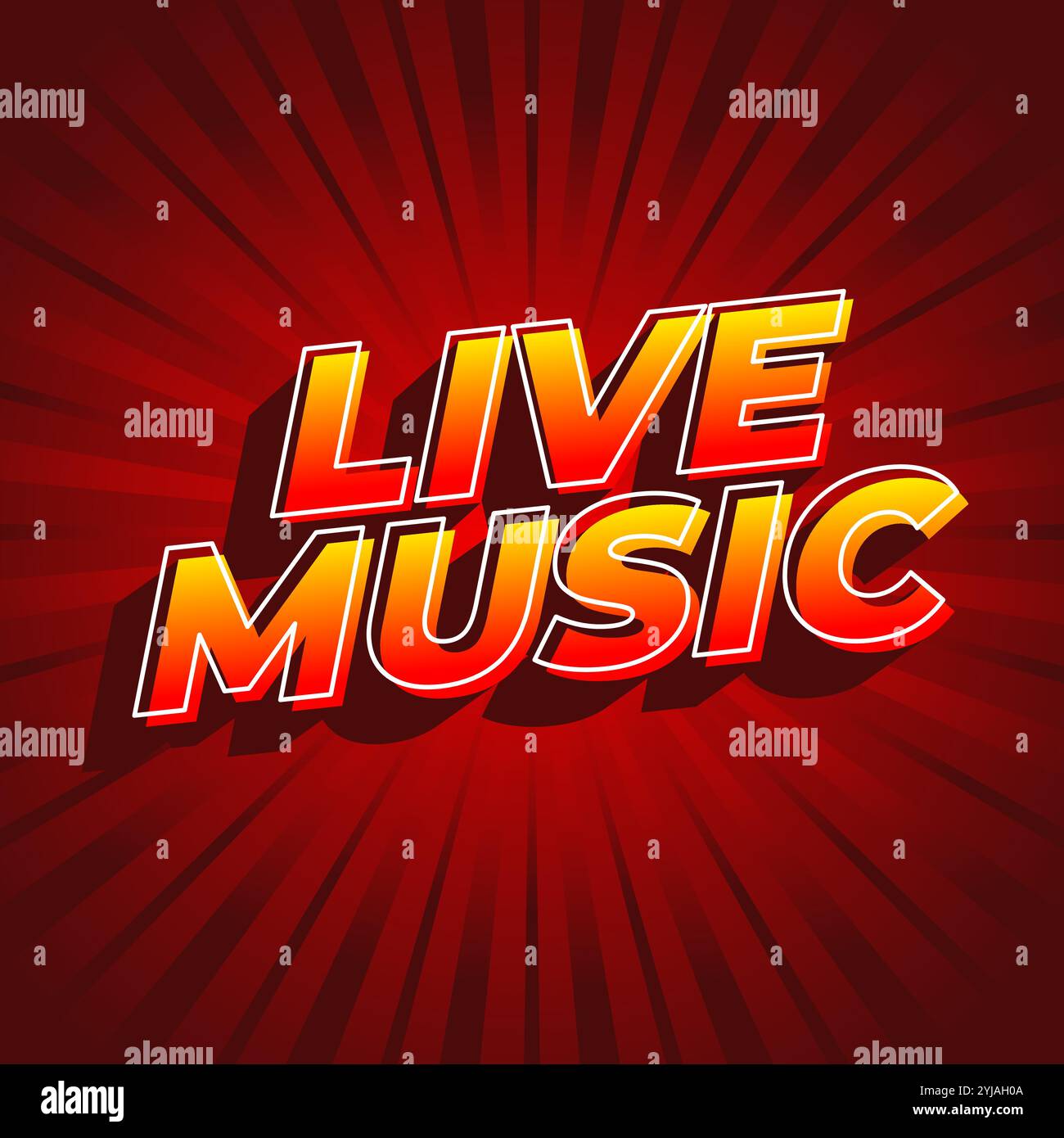 Live music. Text effect design in 3D style for social media marketing ...
