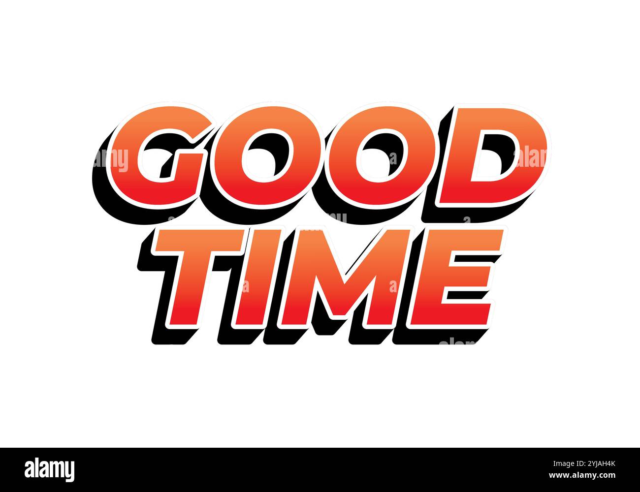 Good time. Text effect design in modern colors with 3D look effect ...
