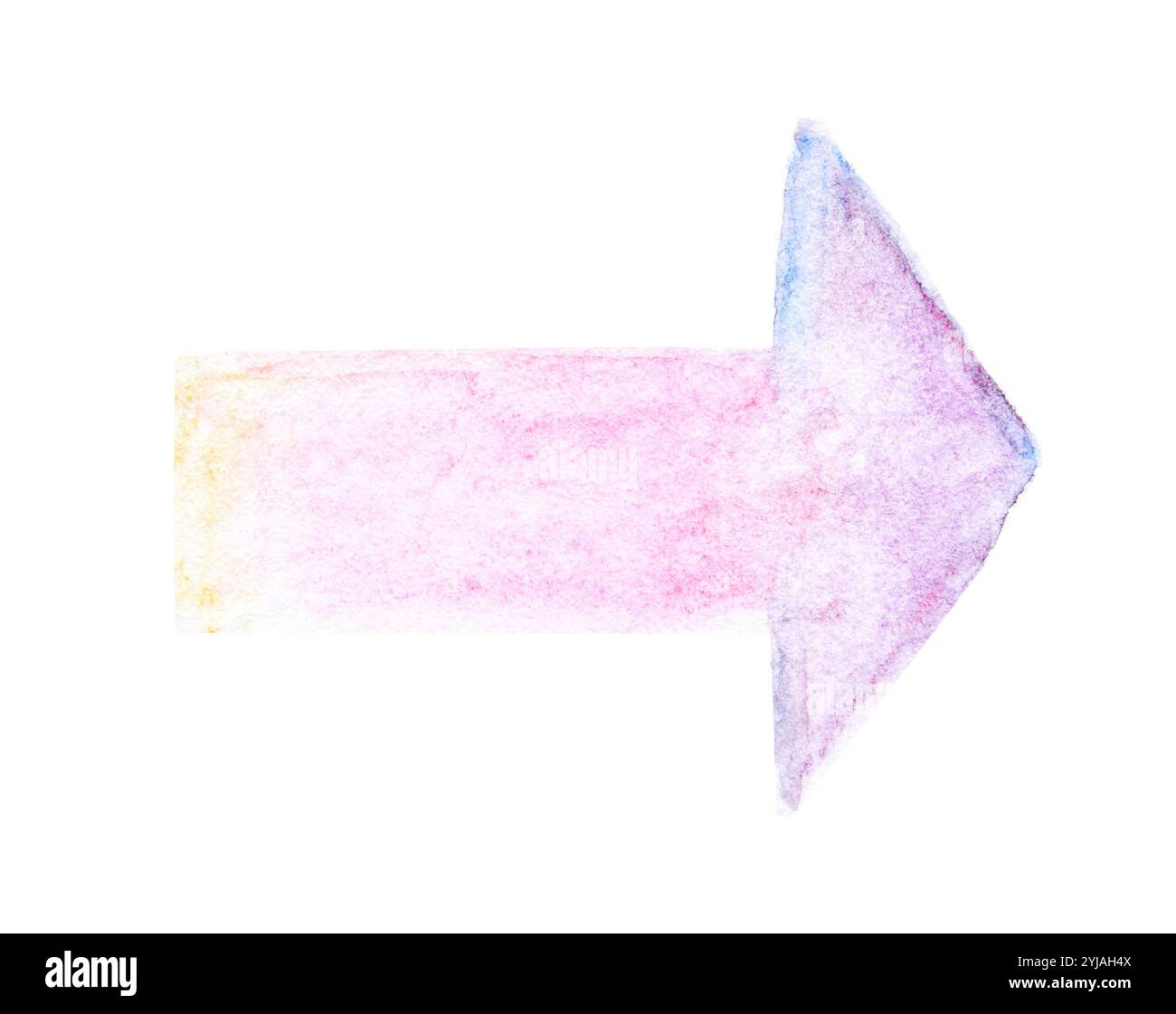 Watercolor arrow in soft pastel colors pointing right for creative ...