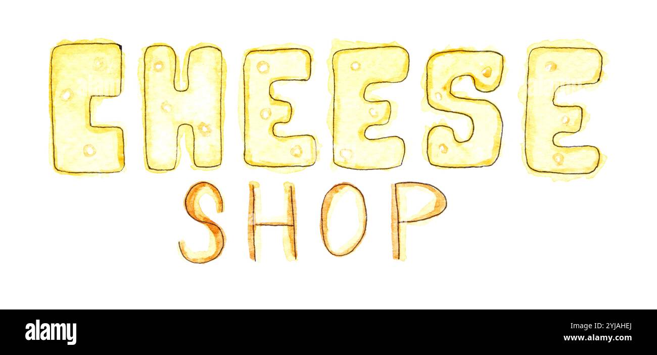 Artistic cheese shop sign with handcrafted typography in gouda style ...