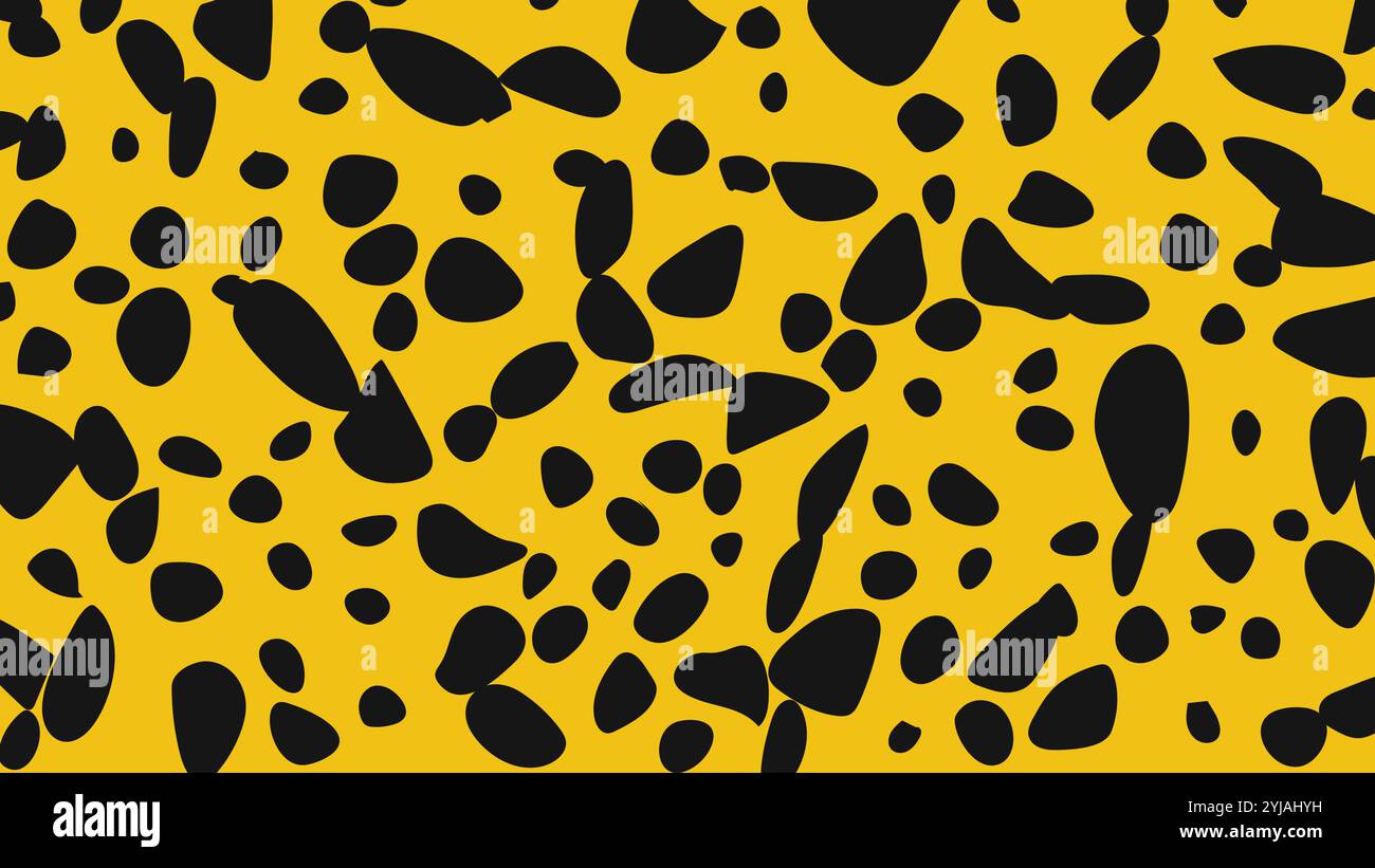 Vibrant cheetah pattern with black spots on yellow background, perfect ...