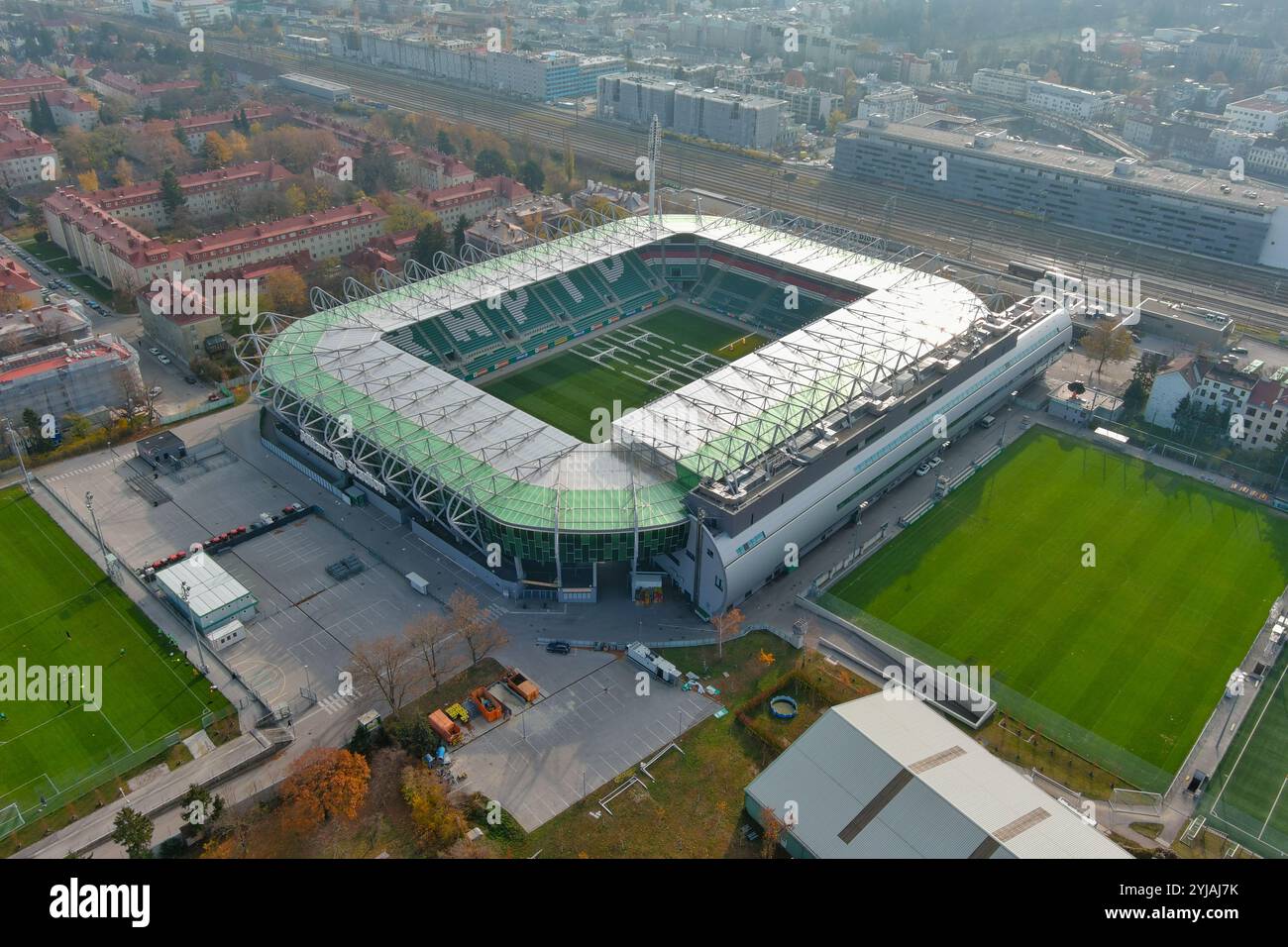 Breathtaking aerial view of Allianz Stadion, the home of SK Rapid Wien ...