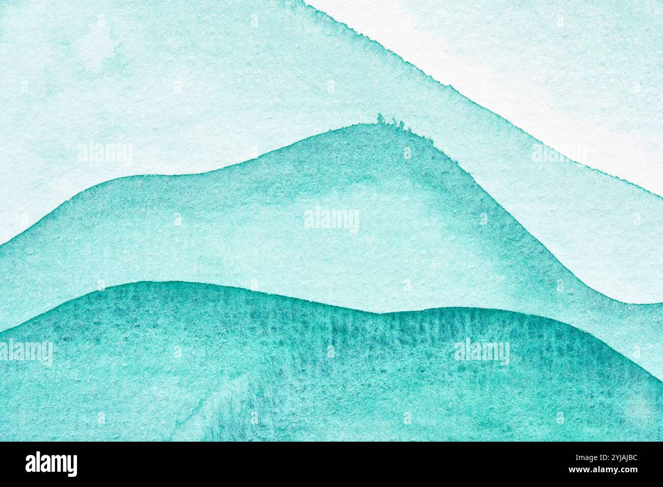 Abstract watercolor artwork featuring soft teal and aqua tones in ...