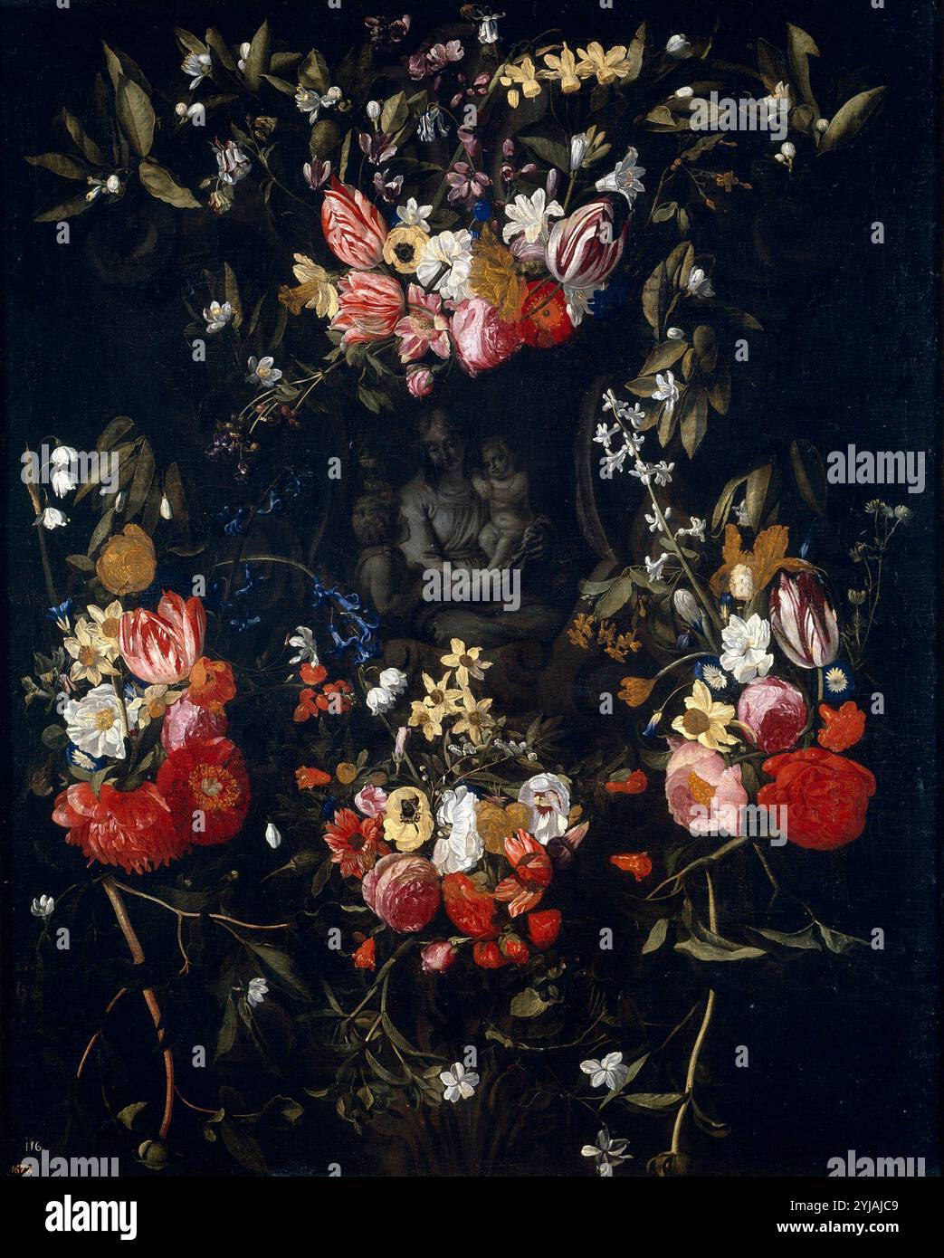 Jan Erasmus Quellinus; Daniel Seghers / 'Garland of Flowers with the ...