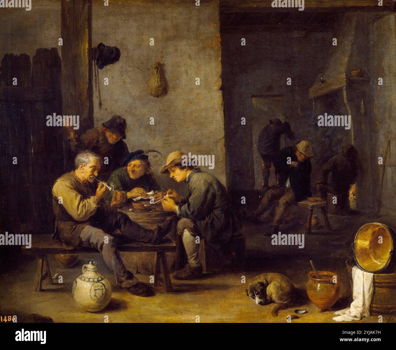David Teniers / 'Smokers in a tavern', 1631-1640, Flemish School, Oil ...