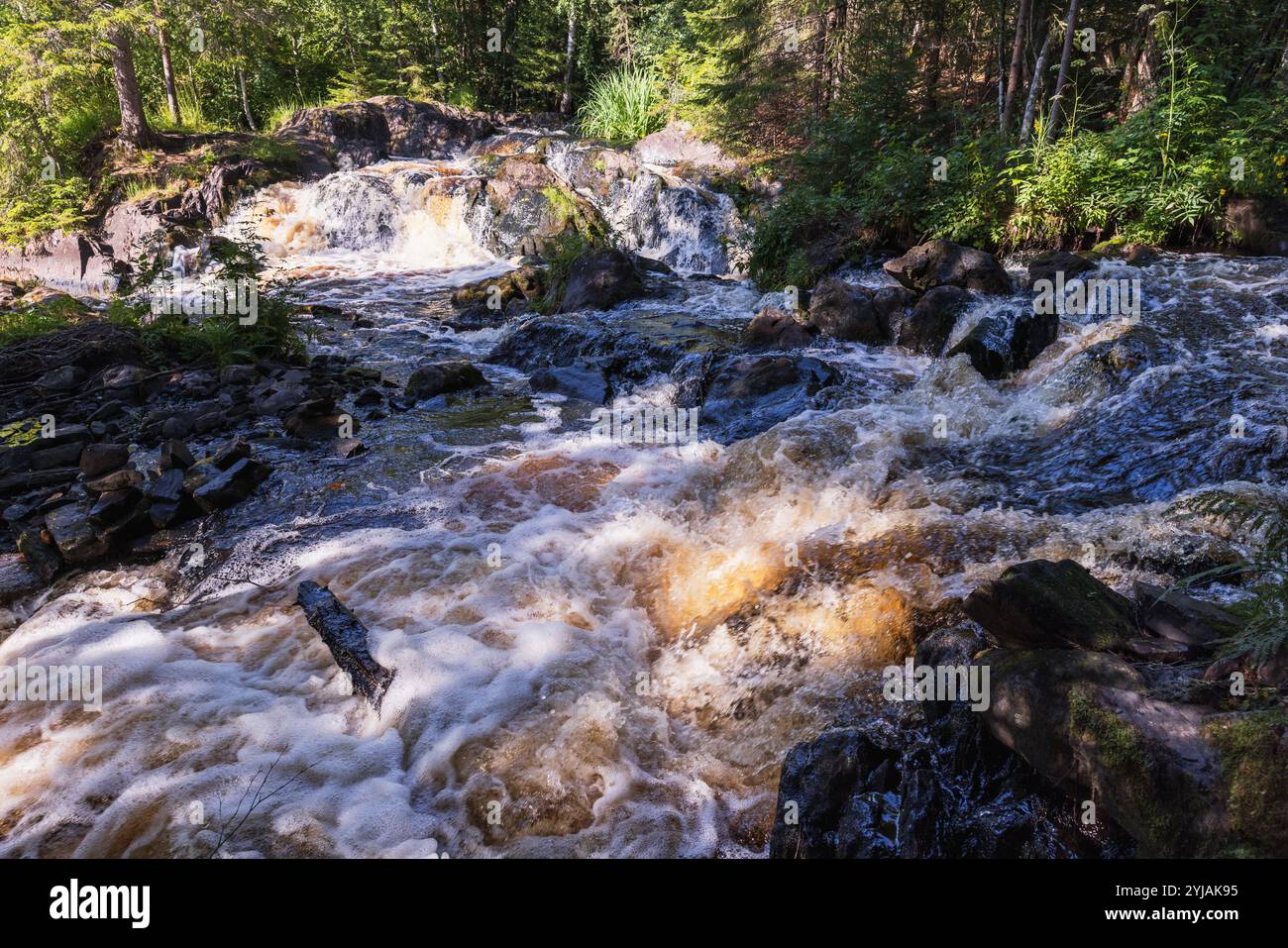 Waterfalls of Ruskeala, natural landscape photography. Republic of ...