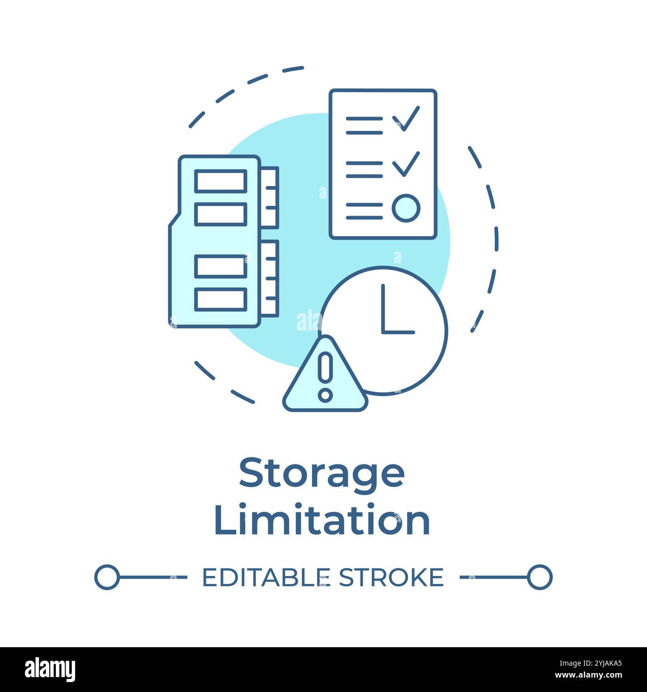 Storage limitation soft blue concept icon Stock Vector Image & Art - Alamy