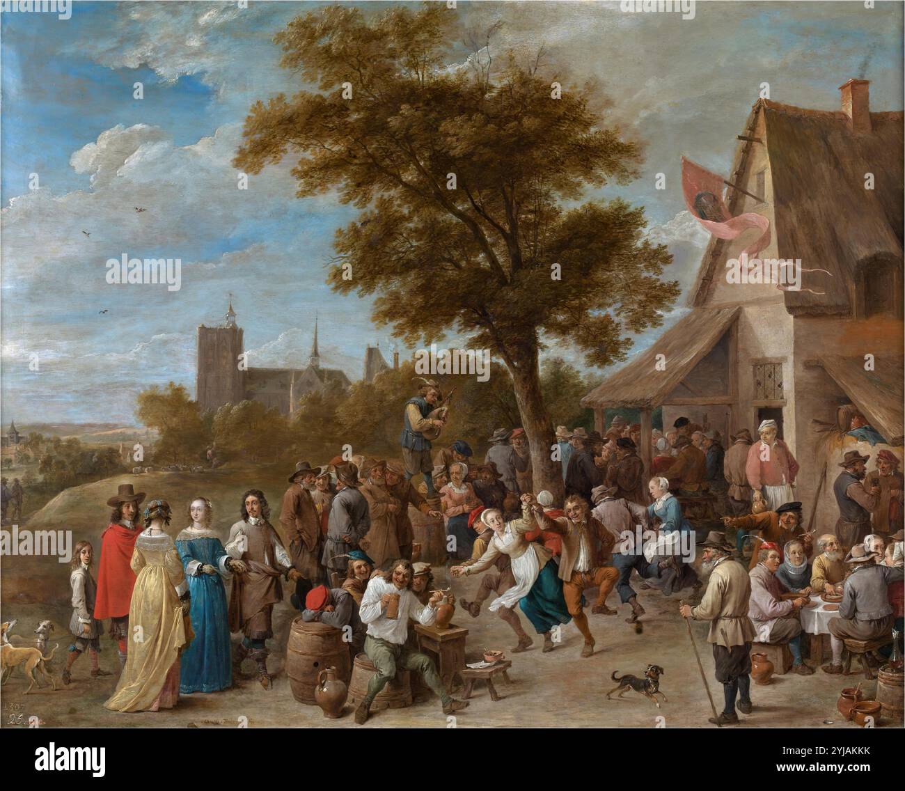 David Teniers / 'Village Feast', ca. 1650, Flemish School, Oil on ...