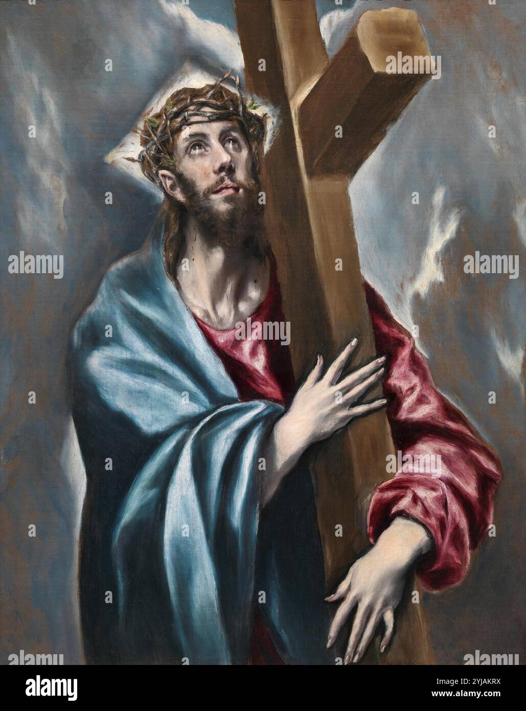 El Greco / 'Christ Clasping the Cross', ca. 1602, Spanish School, Oil ...