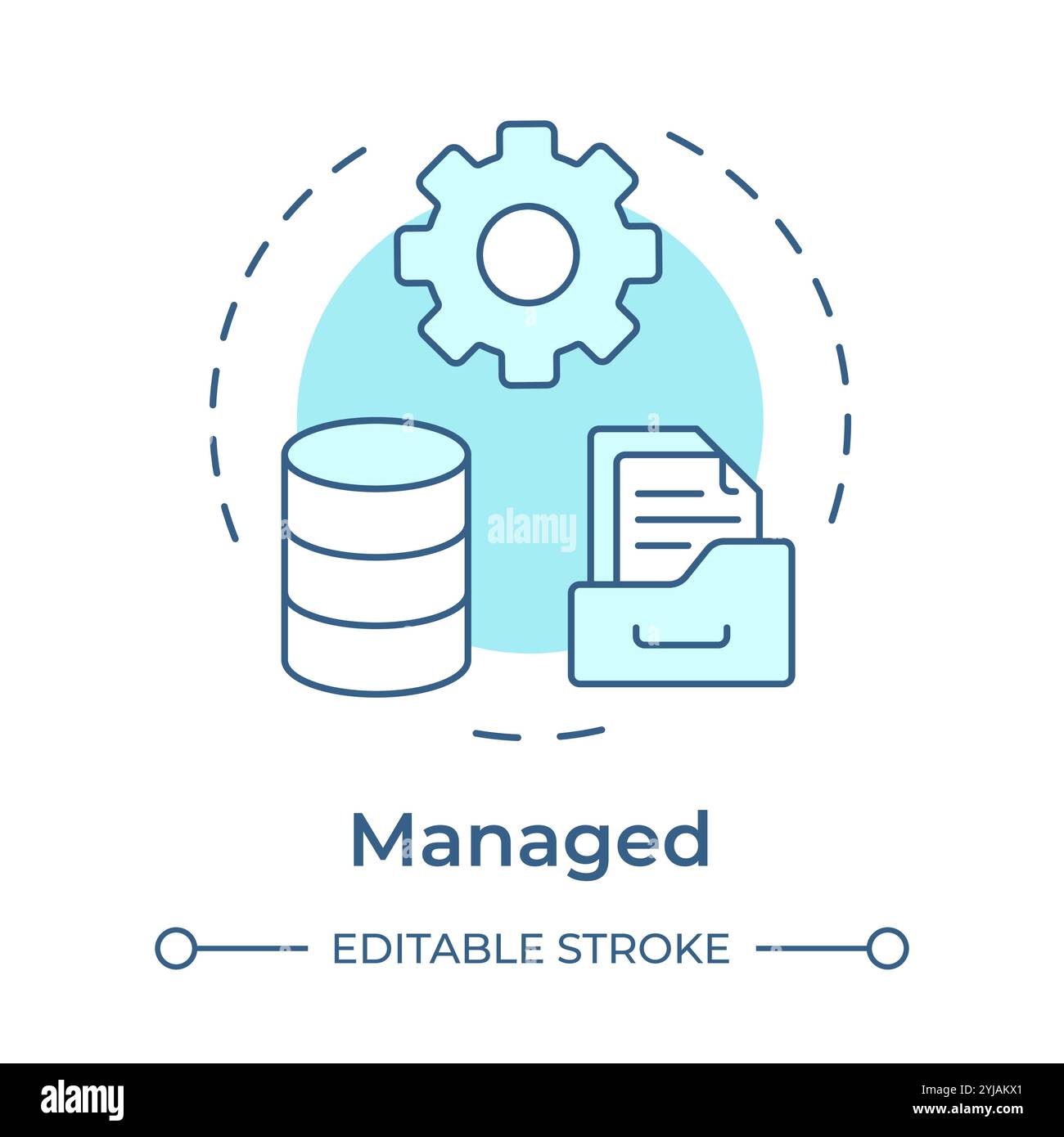 Managed stage soft blue concept icon Stock Vector Image & Art - Alamy