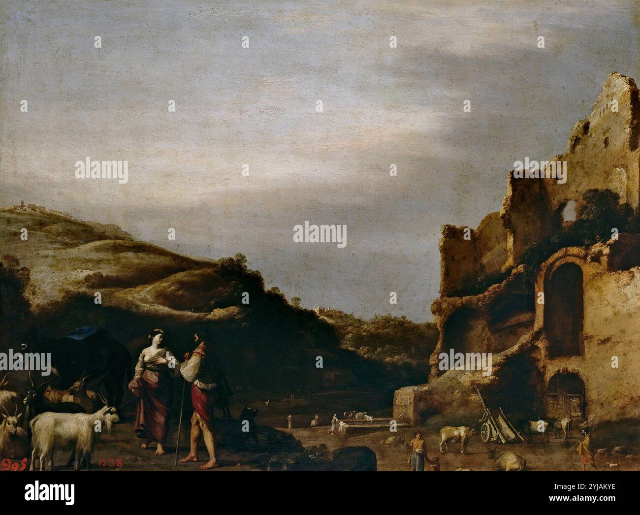 Cornelis van Poelenburch / 'Landscape with Roman Ruins and Shephers ...