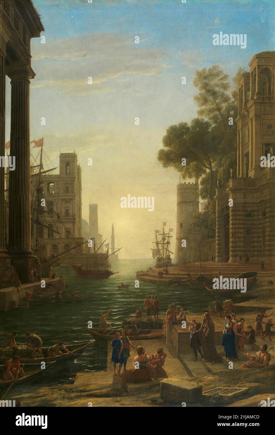 Claudio de Lorena / 'Landscape with the Embarkment of Saint Paula ...