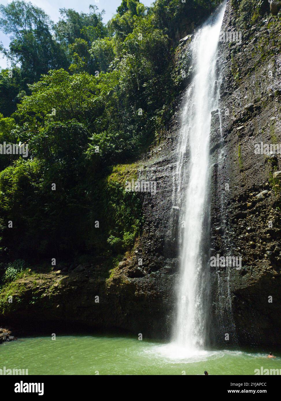 Alalum Falls with green plunge basin. Bukidnon, Philippines Stock Photo ...