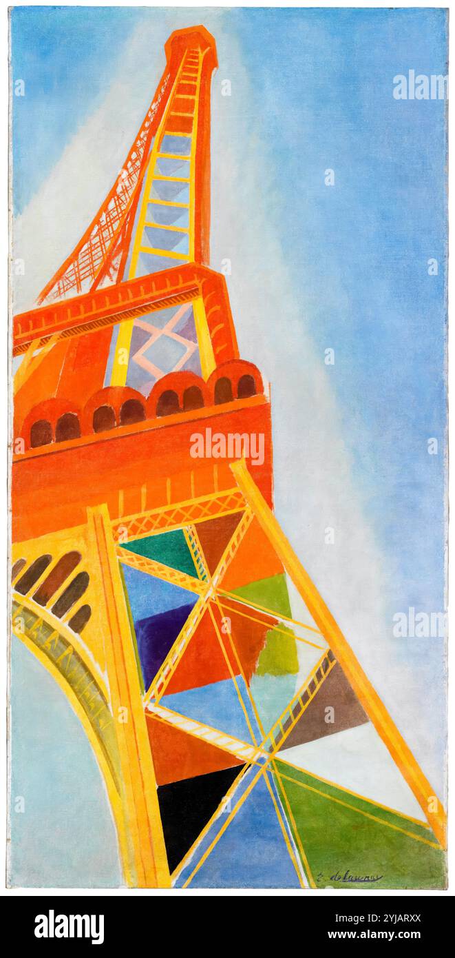 Robert Delaunay, La Tour Eiffel, (Eiffel Tower, Paris), painting in oil ...