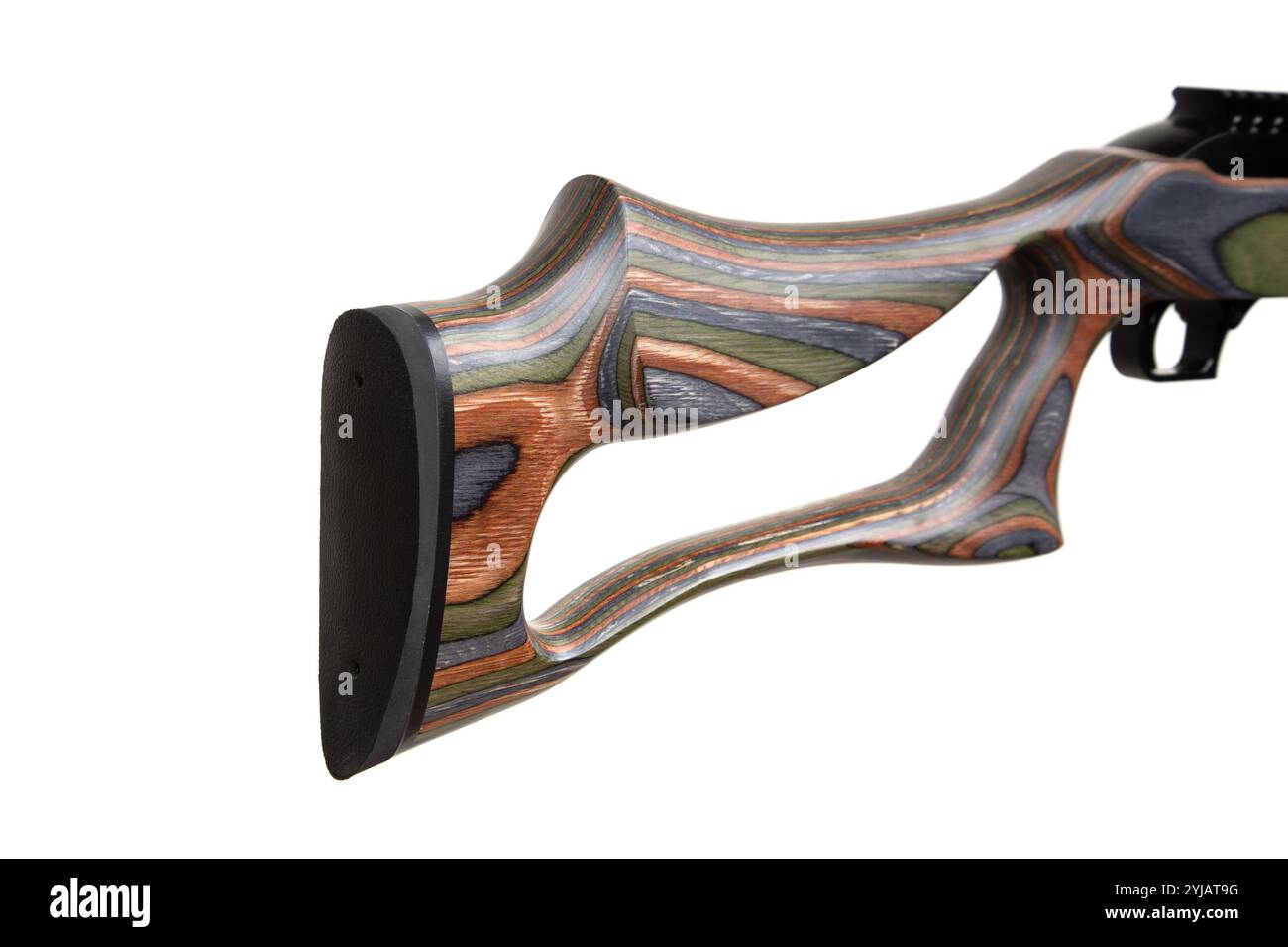 Semi-automatic .22LR rifle with custom wooden laminate stock, featuring ...