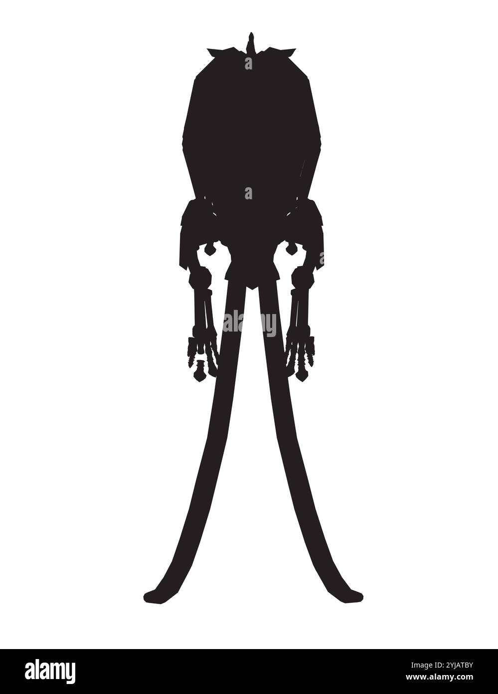 Vector Illustration of silhouette Mammoth Skeleton Isolated on White ...