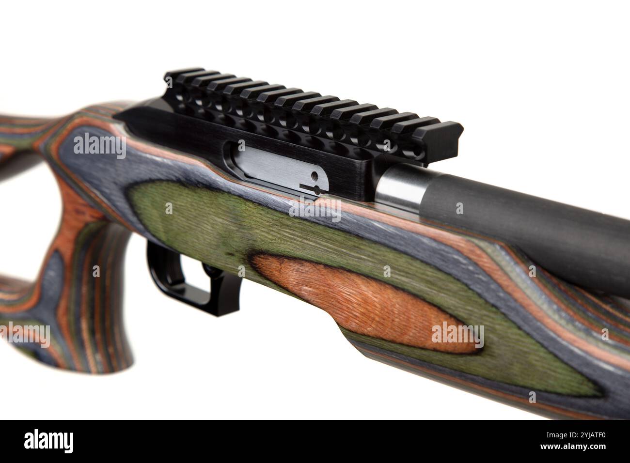 Semi-automatic .22LR rifle with custom wooden laminate stock, featuring ...