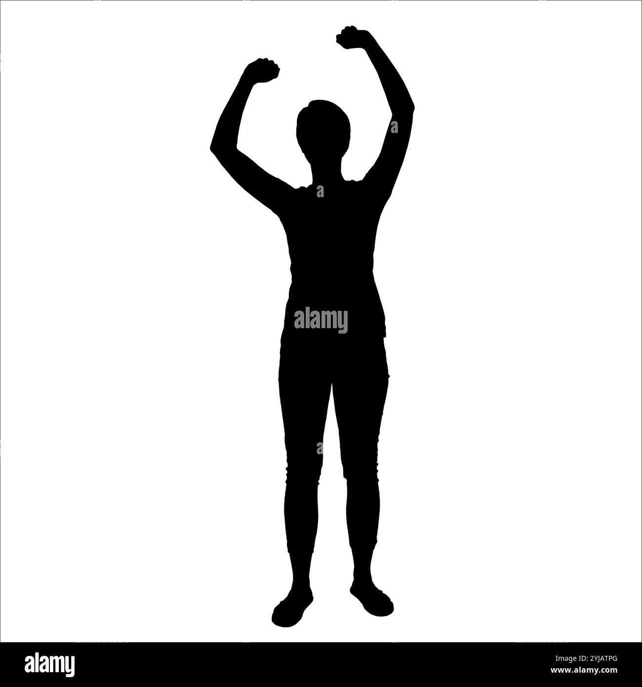 Silhouette Happy woman laughing out loud from funny joke, fun ...