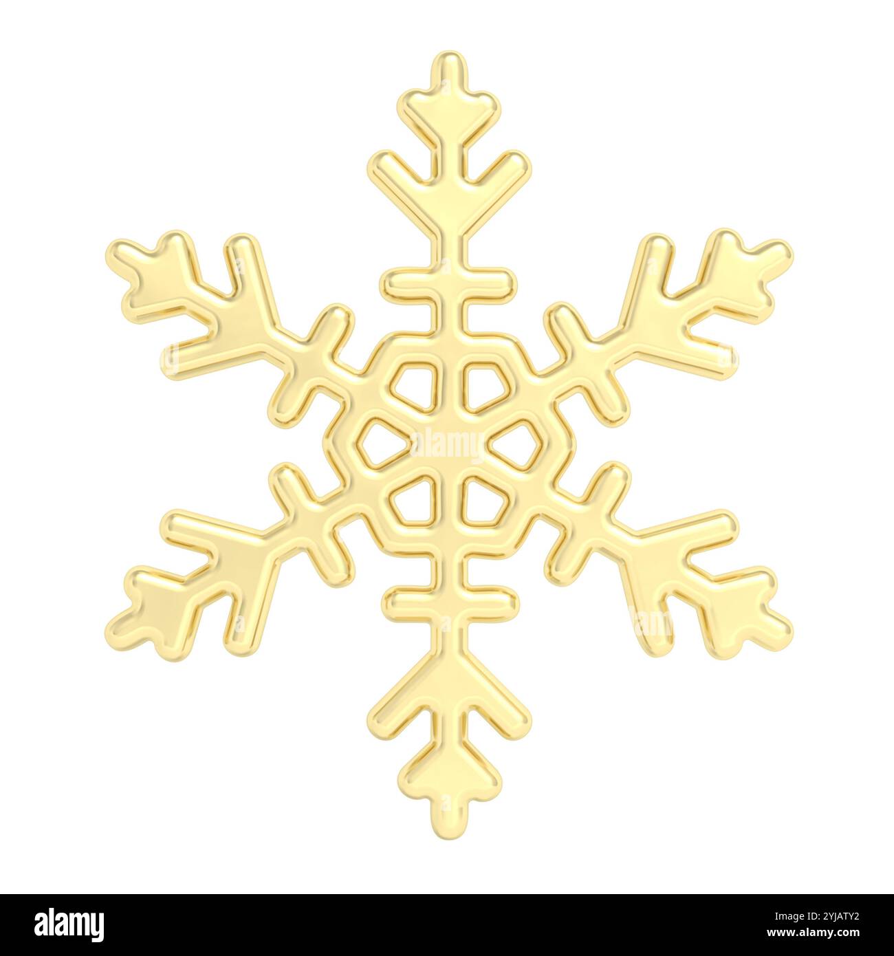 Gold snowflake isolated on white background. 3d illustration Stock ...