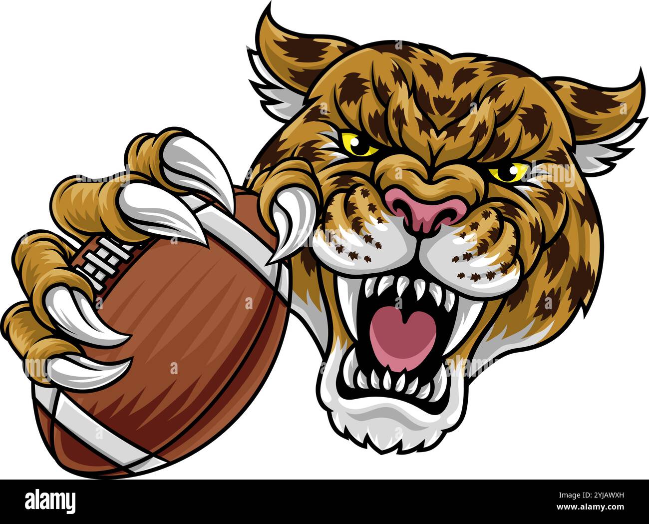 Jaguar Leopard Cheetah American Football Mascot Stock Vector Image ...