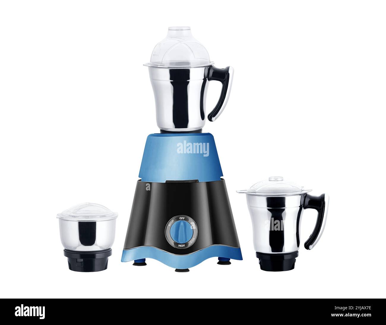 Mixer Grinder 3 Jar Blue and Black Isolated on White Background Stock ...