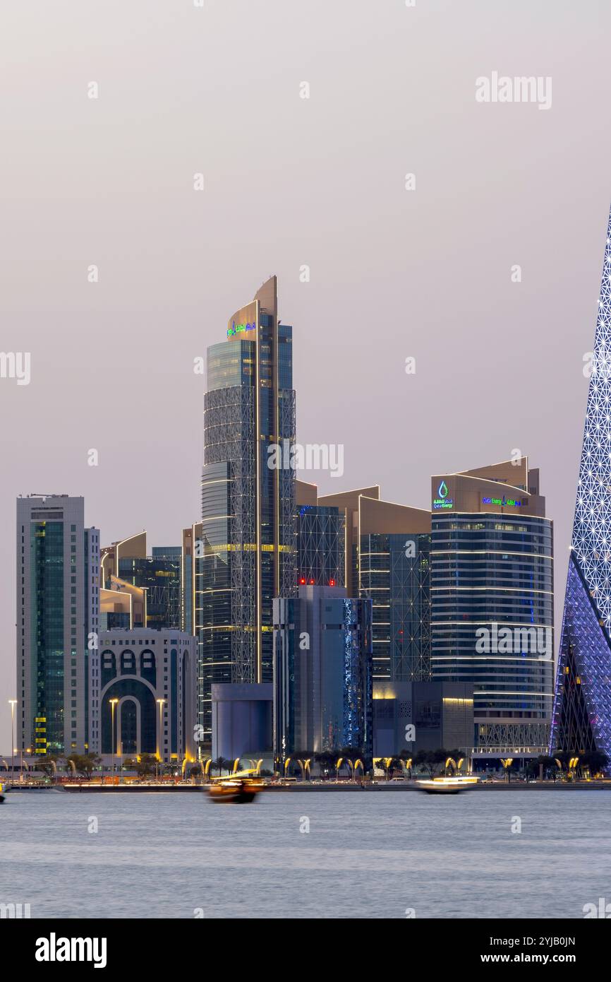 Beautiful Doha Skyline view from Corniche Stock Photo - Alamy