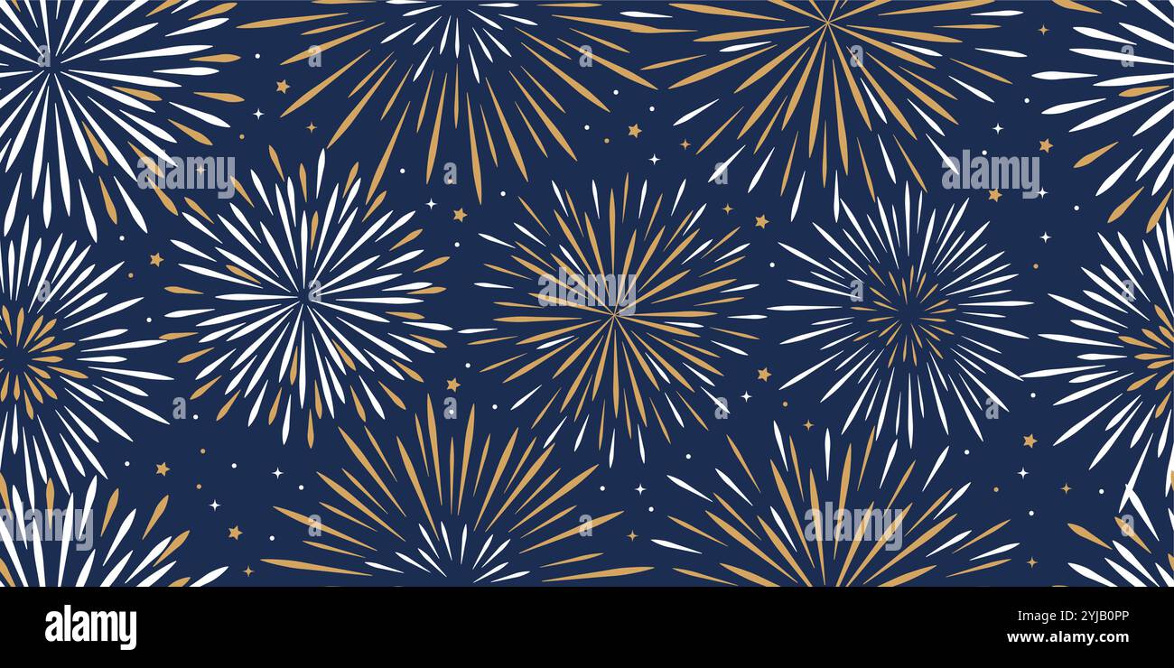 seamless firework background celebration banner vector illustration ...