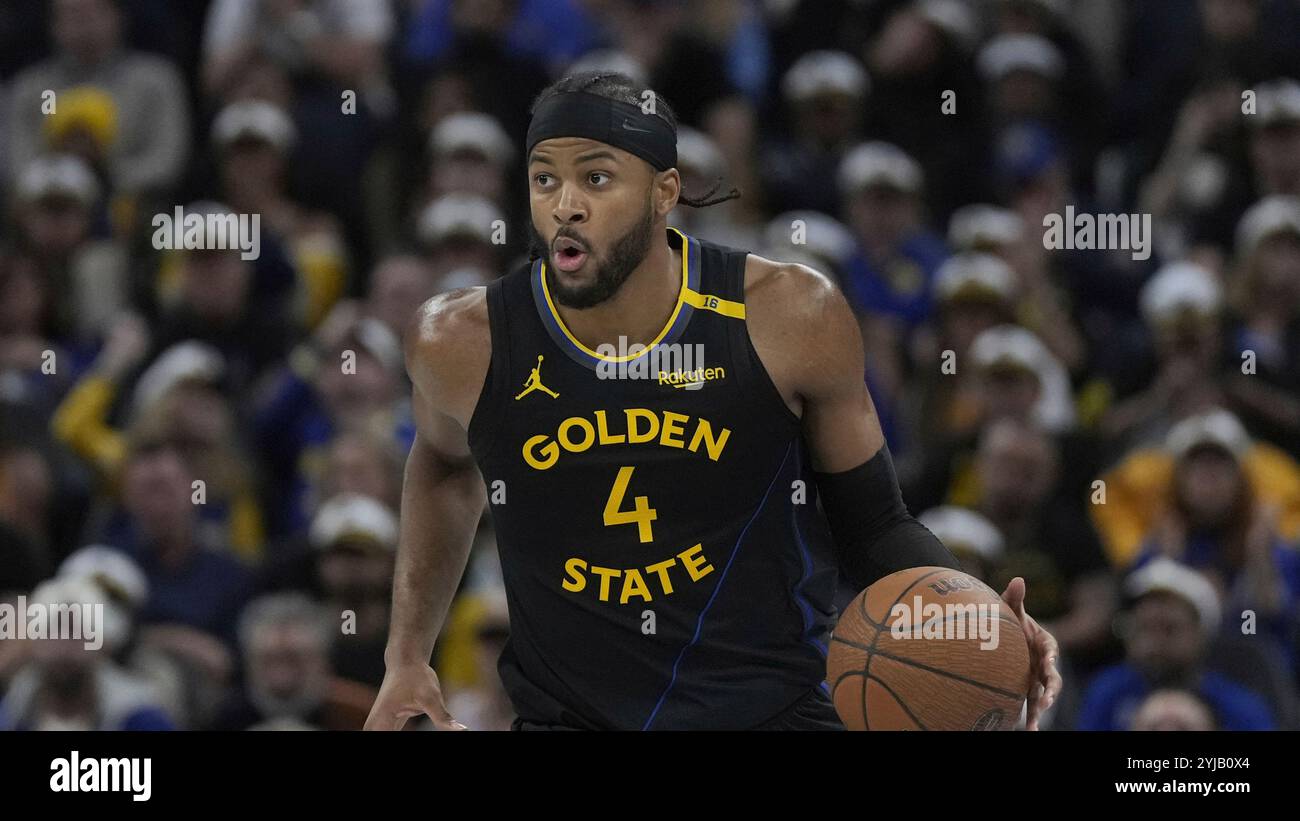 Golden State Warriors guard Moses Moody during an Emirates NBA Cup ...